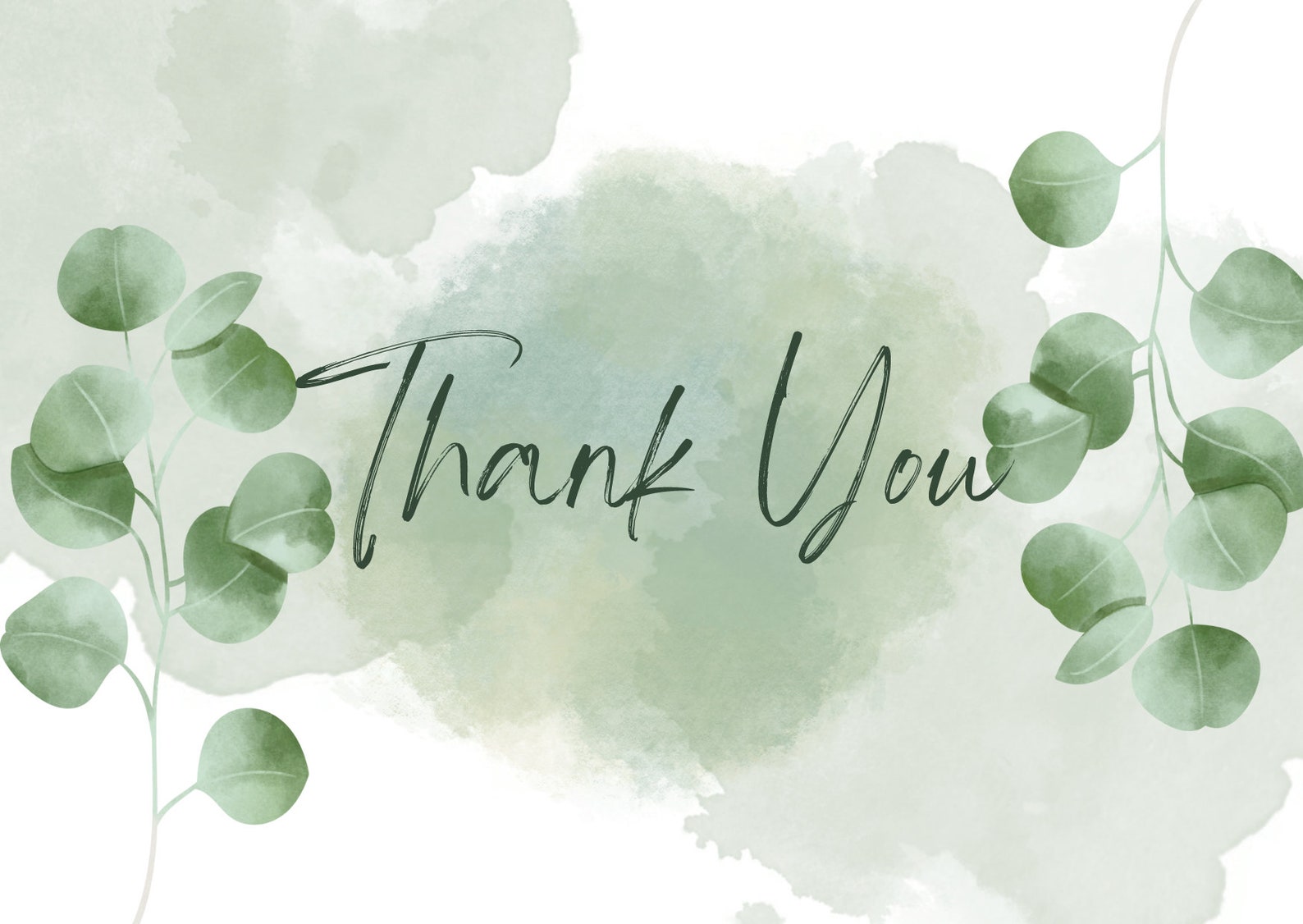 Thank You Card - Eucalyptus - Etsy