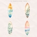 Watercolor Surfboard Clipart Bundle: Beach & Ocean Waves (downloadable ...