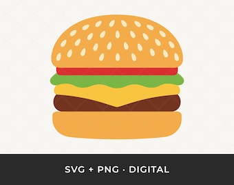 Hamburger Svg, Burger Svg, Cheeseburger Svg, Hamburger Clipart for ...