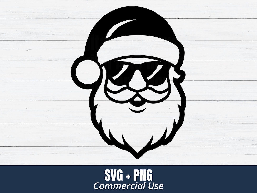 Cool Santa Svg, Santa Claus Face Svg, Santa Head Svg, Santa Face Cut ...