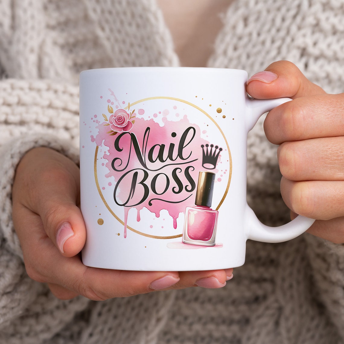 Watercolor Nail Boss Mug Wrap: Sublimation Design (digital Download) - Etsy