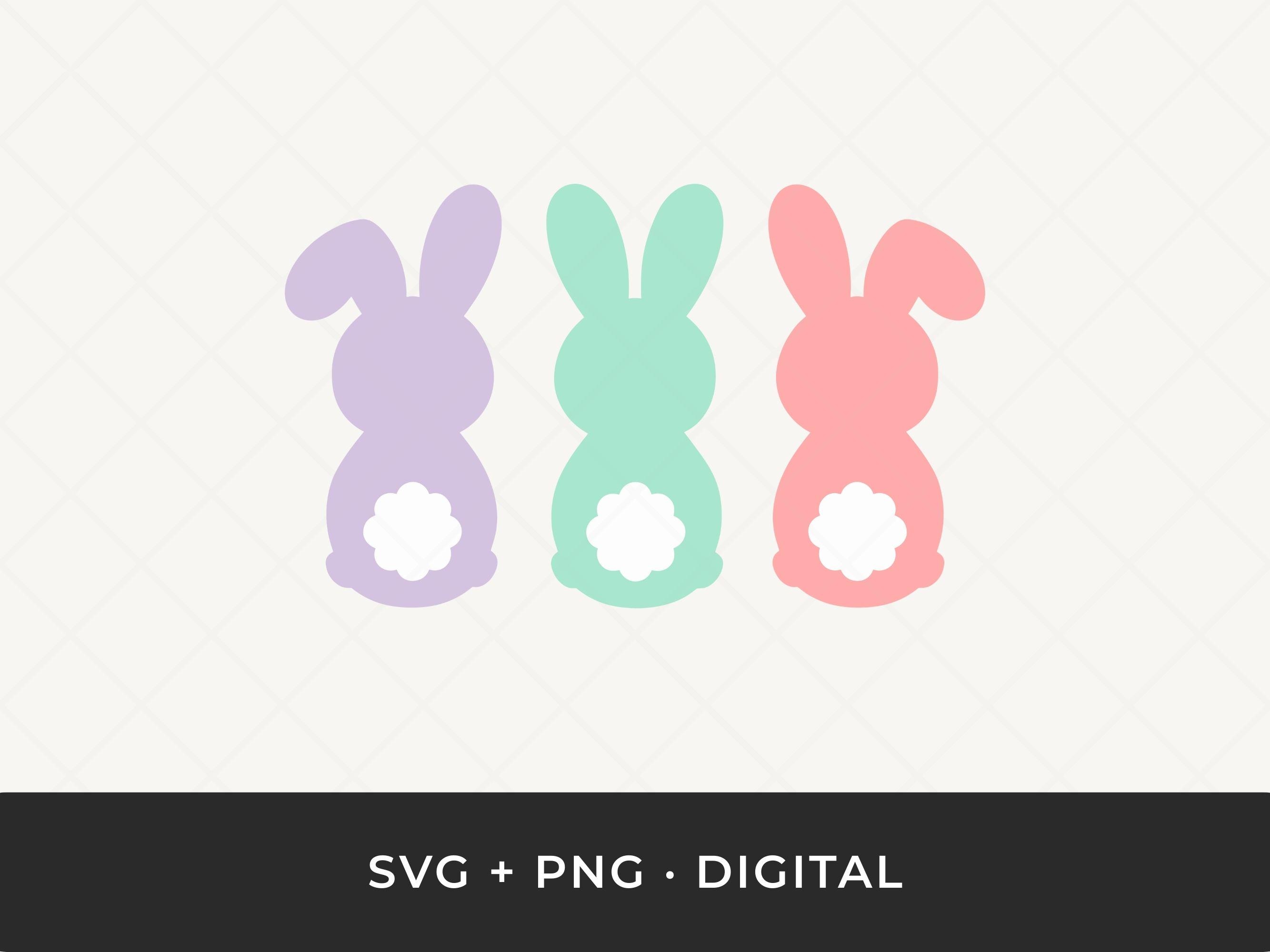 Easter Bunny SVG: Rabbit Silhouette Clipart, Cupcake Topper Cut File ...