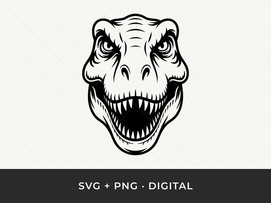T-rex SVG: Dinosaur Head Outline Cut File for Cricut - Etsy
