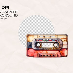 Watercolor Cassette Tapes PNG Clipart: 90s Graphics (downloadable) - Etsy