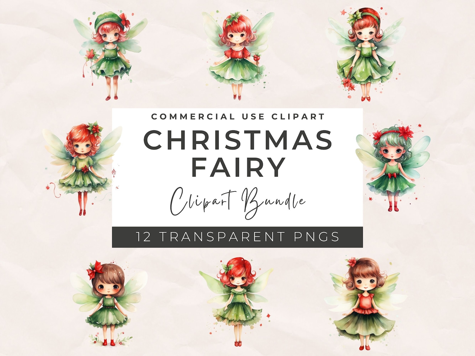 Christmas Fairy Clipart, Xmas Angel Clip Art, Christmas Clipart, Cute ...
