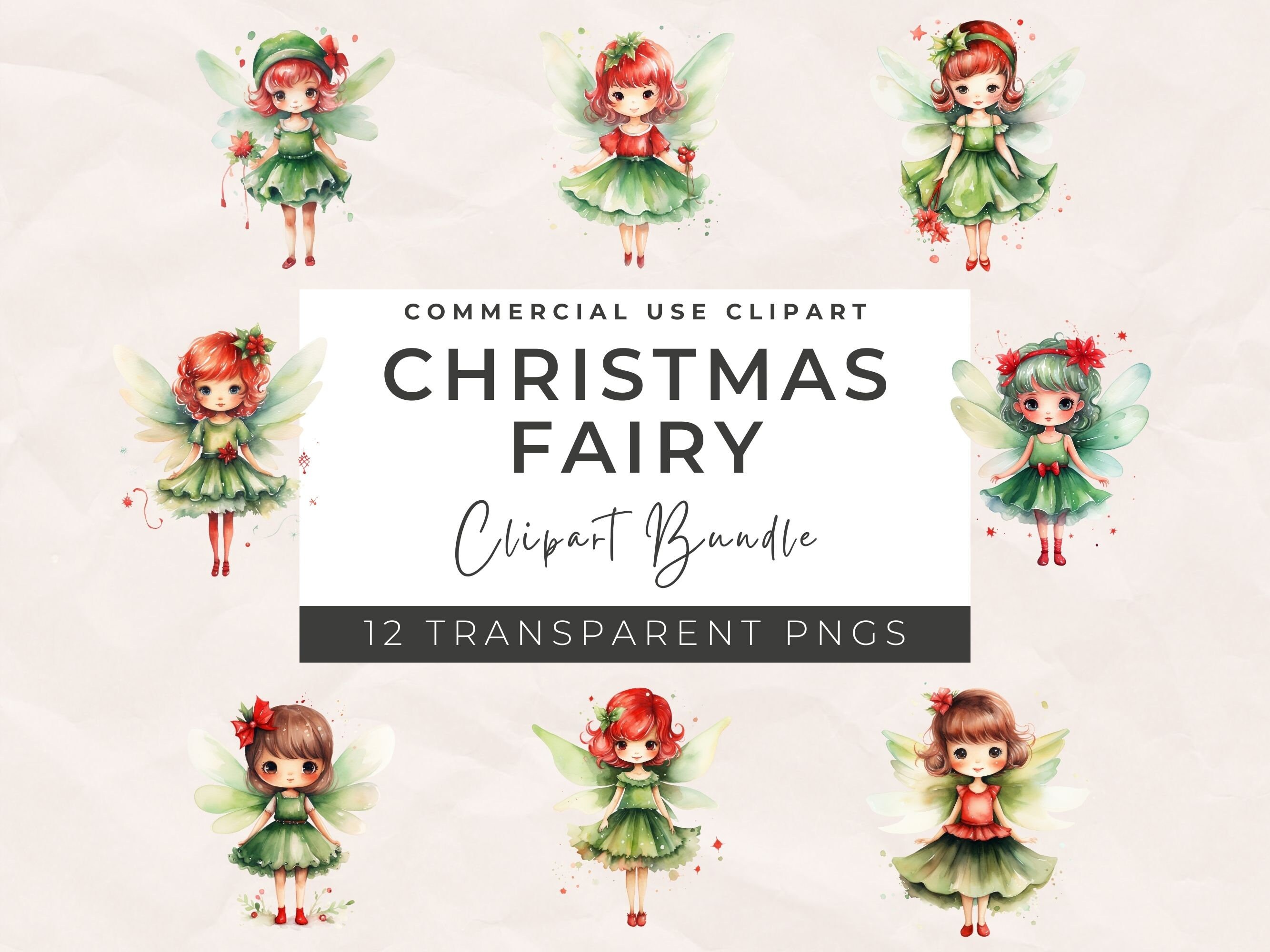 Christmas Fairy Clipart, Xmas Angel Clip Art, Christmas Clipart, Cute ...