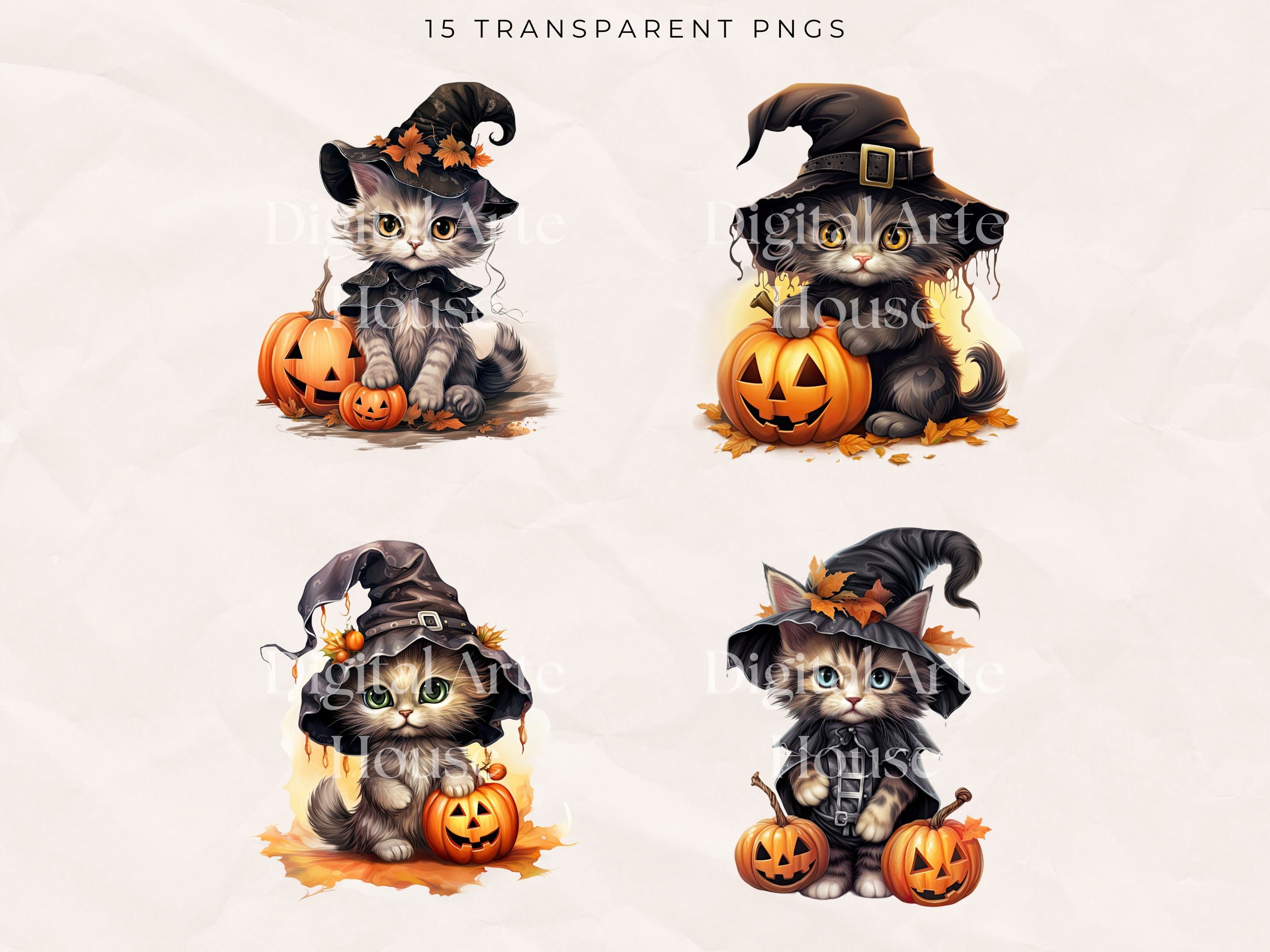 Watercolor Halloween Cat Clipart Halloween Clipart, Black Cat Clipart ...