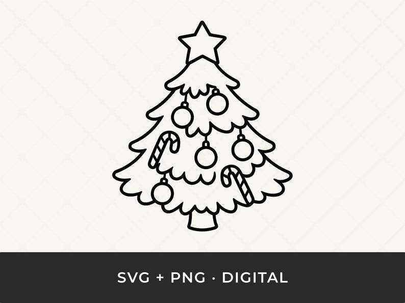 Christmas Tree SVG: Outline Holiday Cut File for Cricut and Silhouette ...
