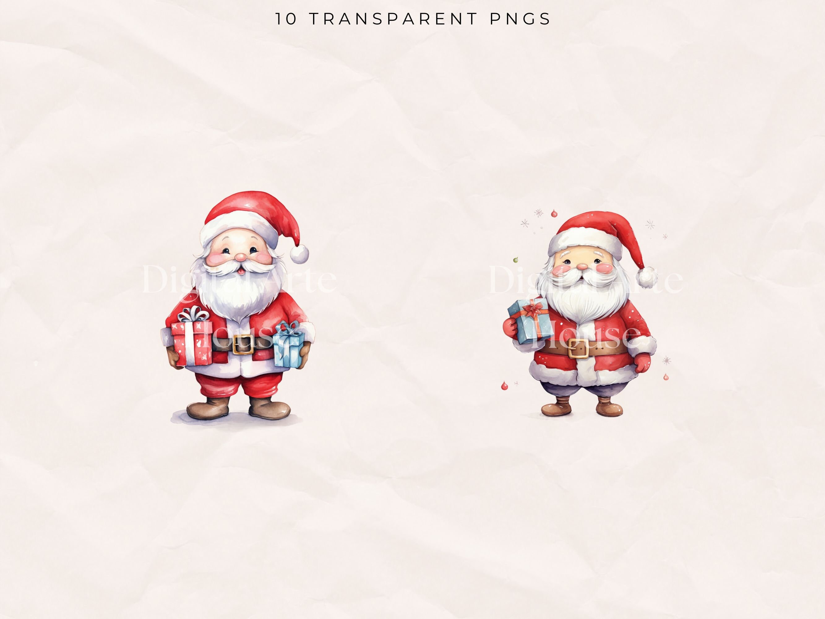 Watercolor Cute Santa Clipart Santaclaus Cute Santa Clause - Etsy