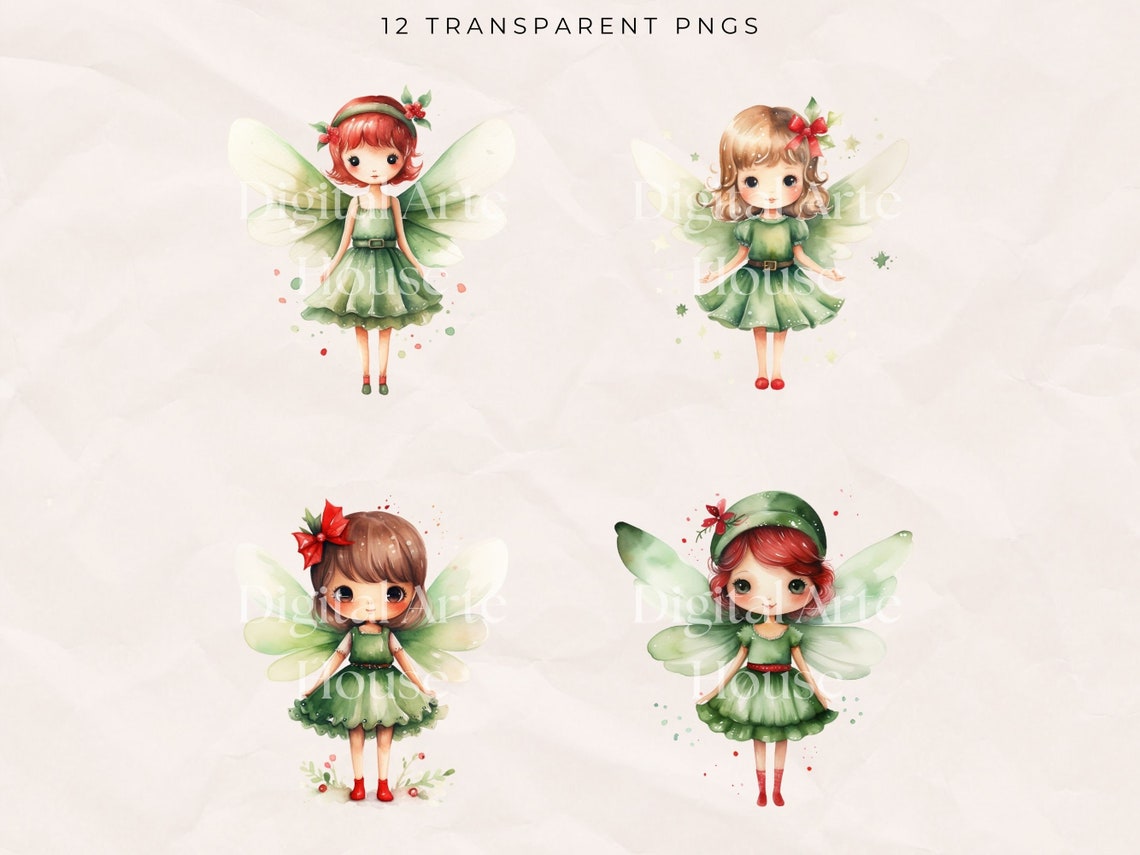 Christmas Fairy Clipart, Xmas Angel Clip Art, Christmas Clipart, Cute ...