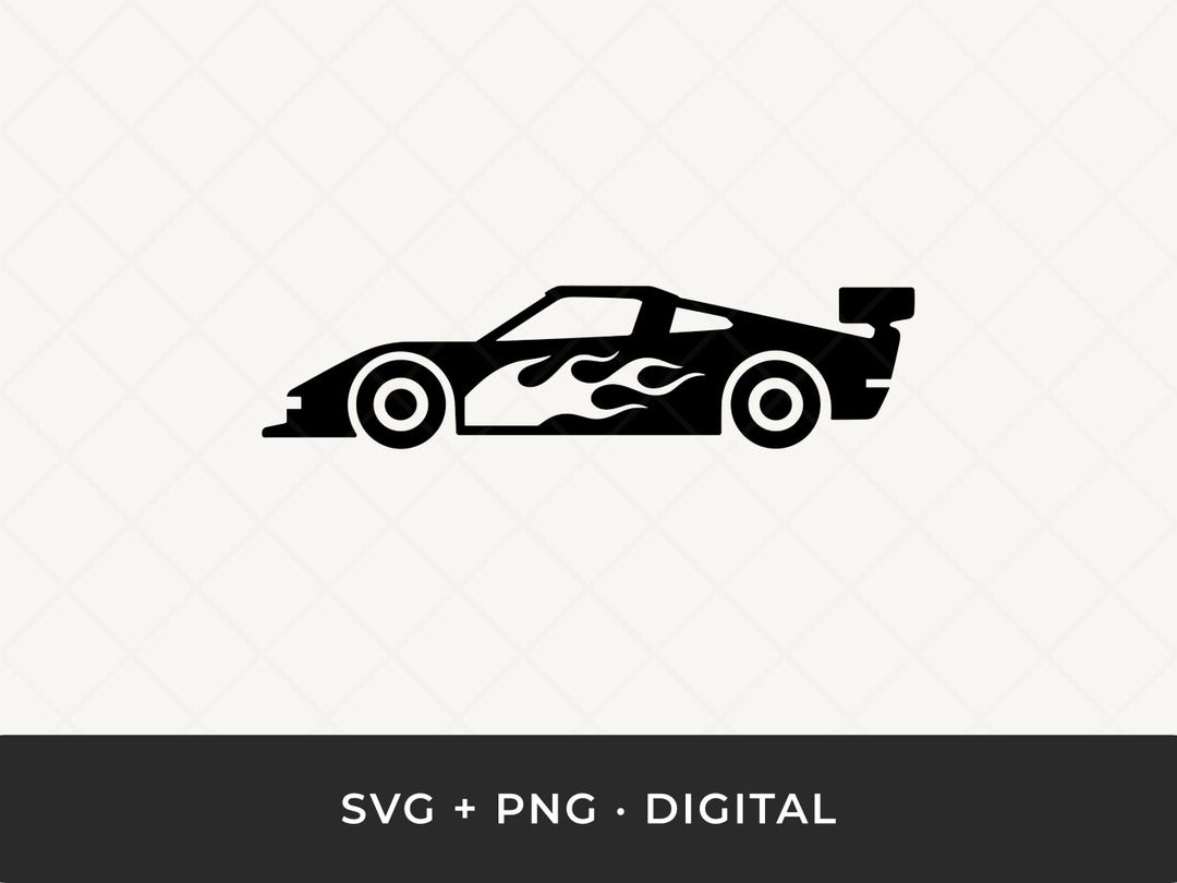 Race Car SVG: Sports Car Clipart, Birthday Racing Invitation Cut File ...