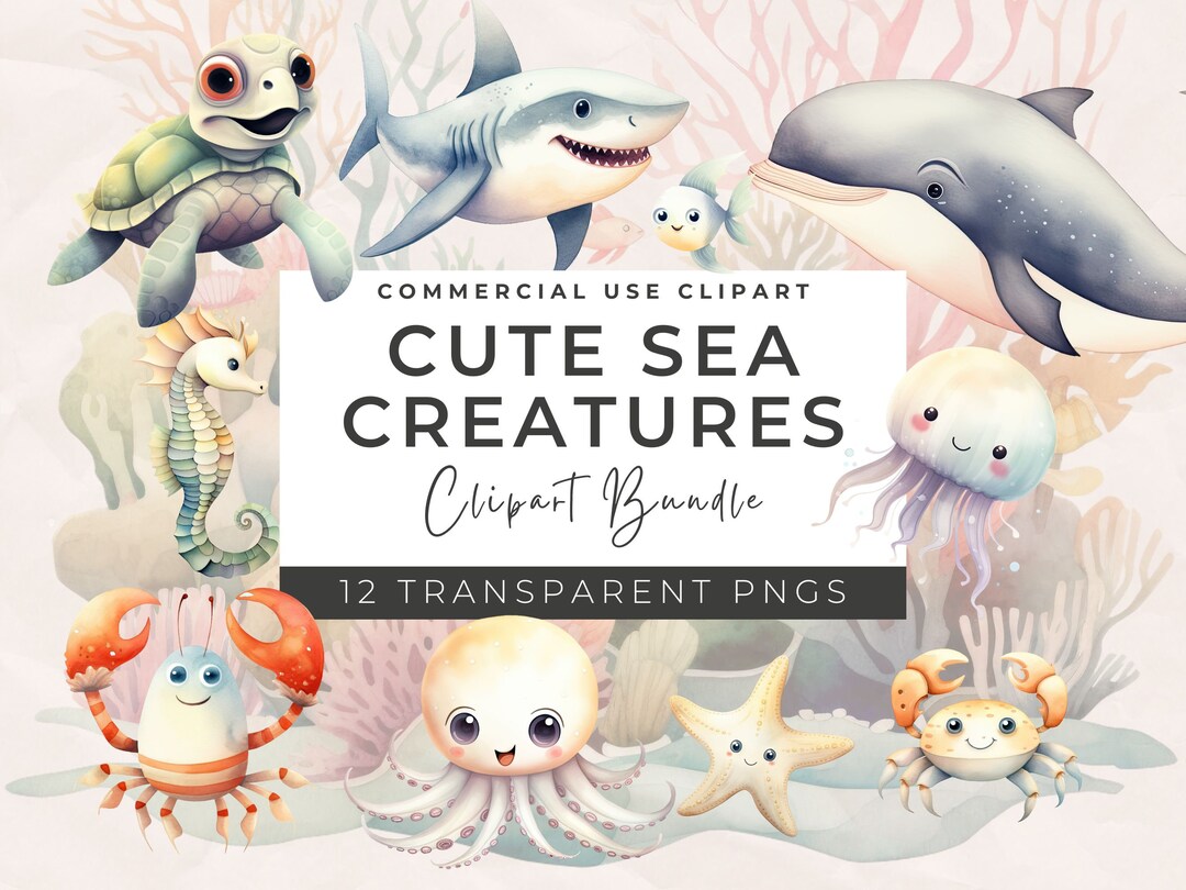 Watercolor Under the Sea Clipart Bundle - Ocean Animals, Sea Animals ...