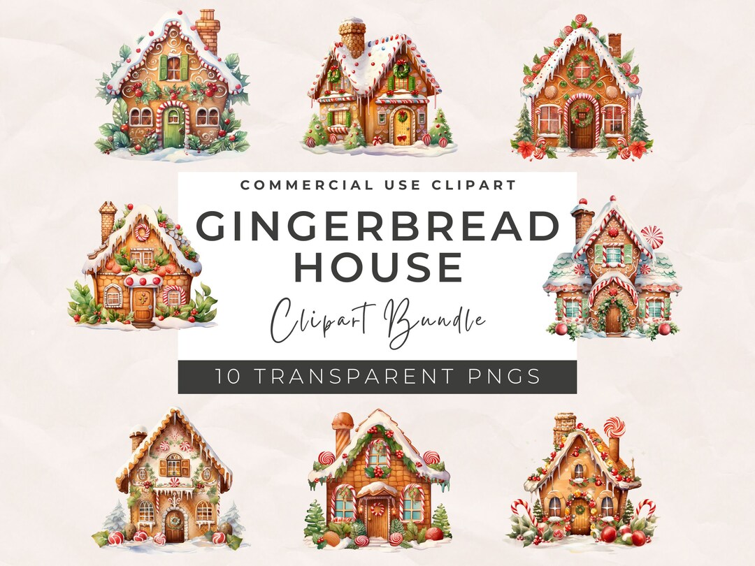 Gingerbread House Clipart - Gingerbread Clipart, Commercial Use ...