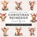 Watercolor Reindeer Clipart - Cute Reindeer PNG Santa's Reindeer ...