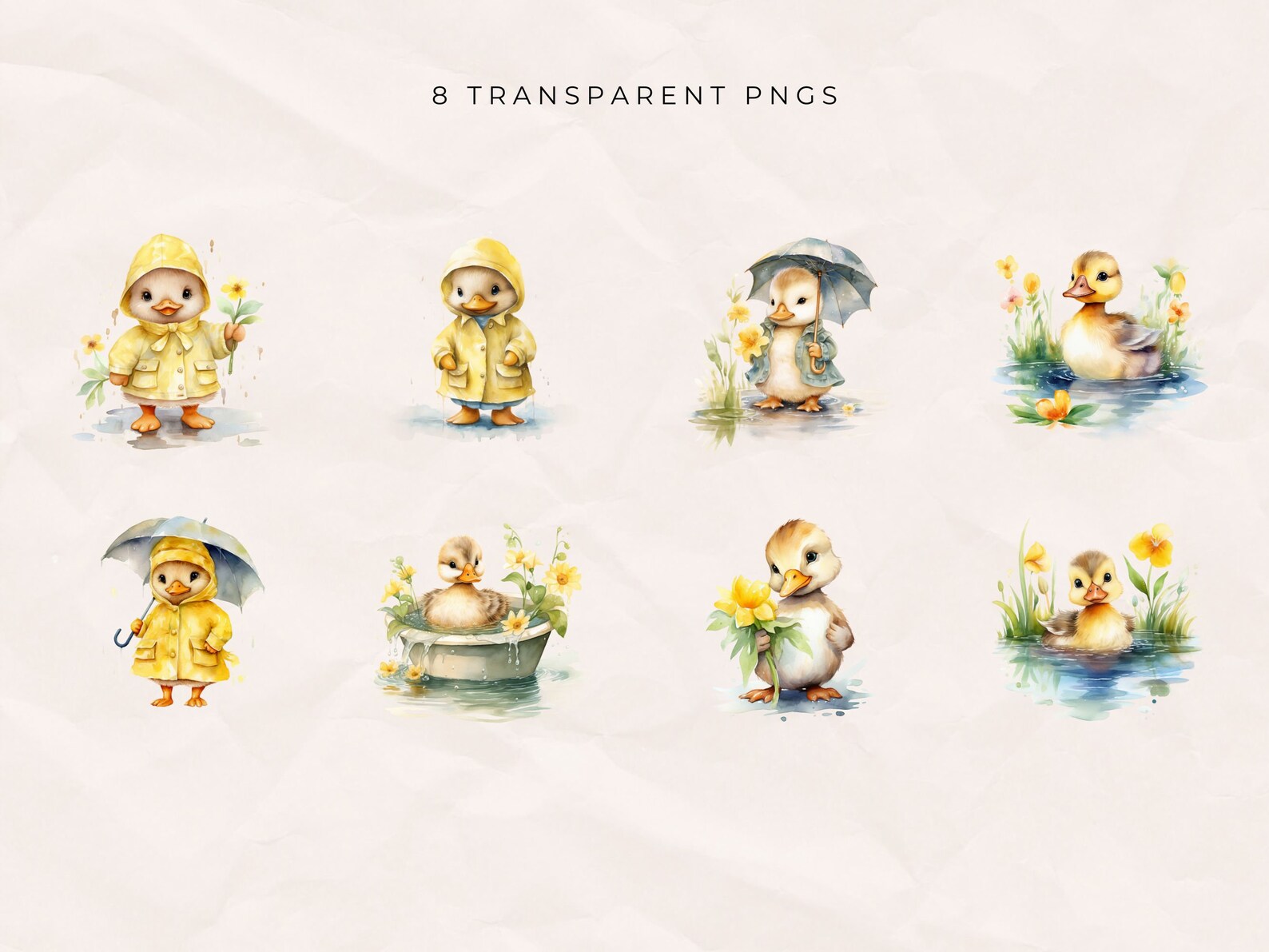 Watercolor Duckling Clipart Bundle: Nursery Graphics (digital File) - Etsy