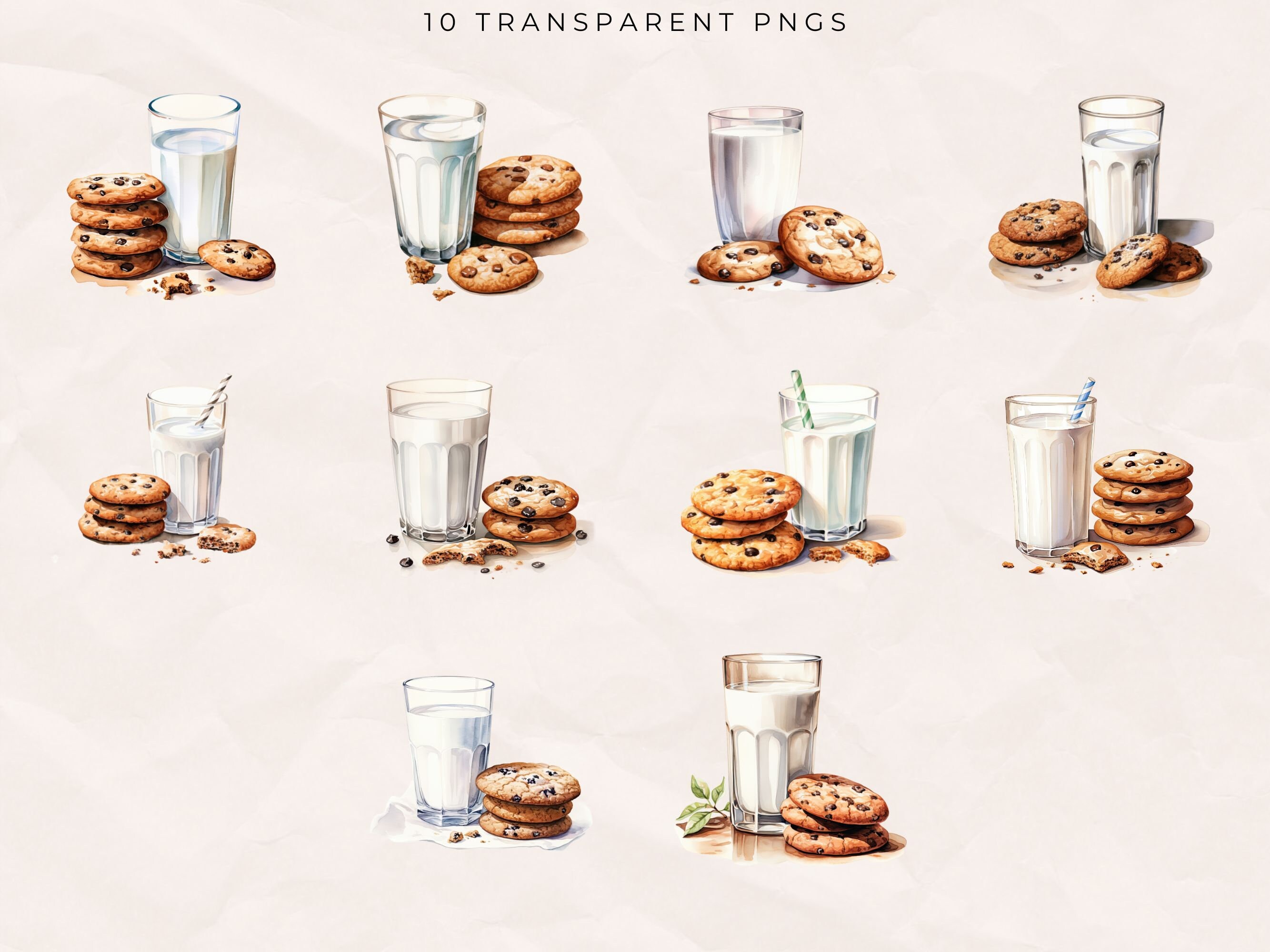 Watercolor Milk and Cookies Clipart Santas Cookies Milk - Etsy