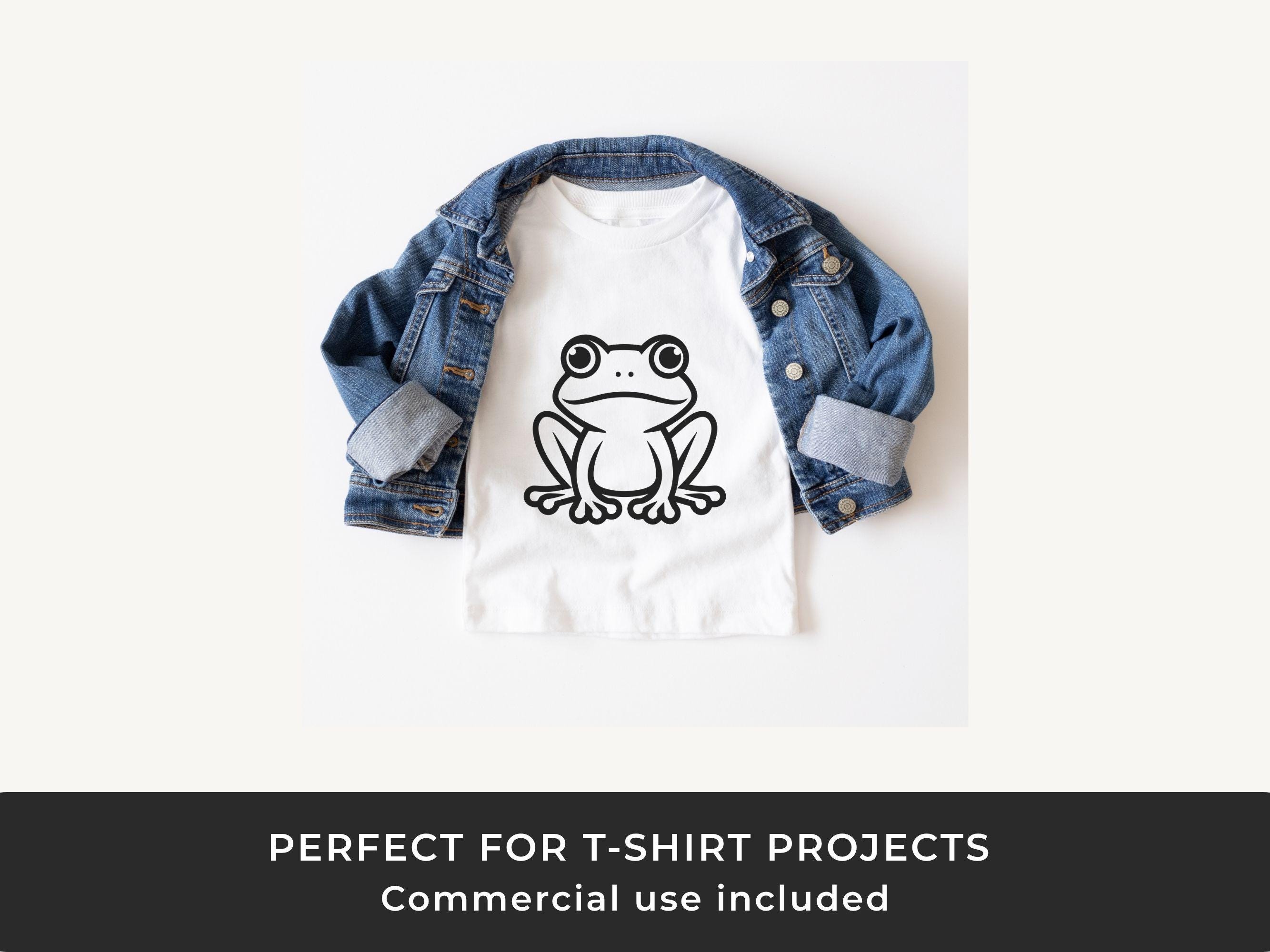 Frog SVG: Cartoon Frog Outline Clipart, Animal Cut File for Cricut and ...