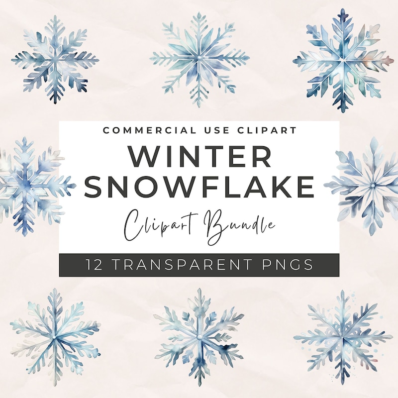 Snowflakes Clipart - Etsy