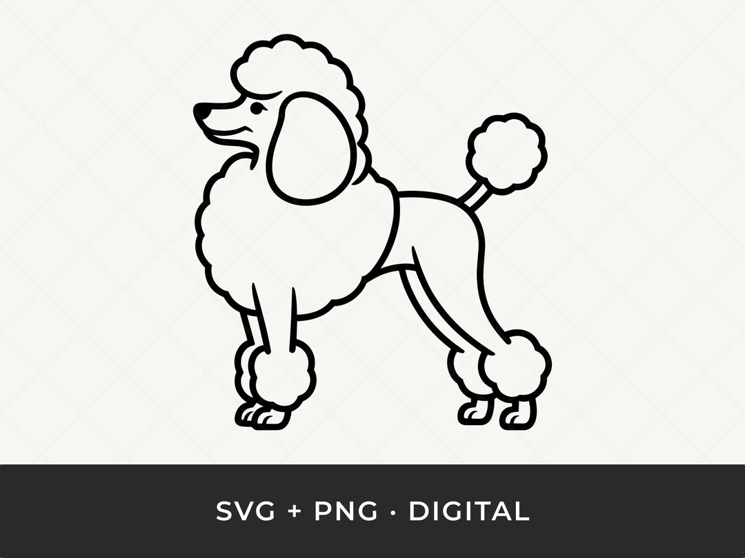 Poodle SVG: Dog Breed Outline Cut File for Cricut - Etsy