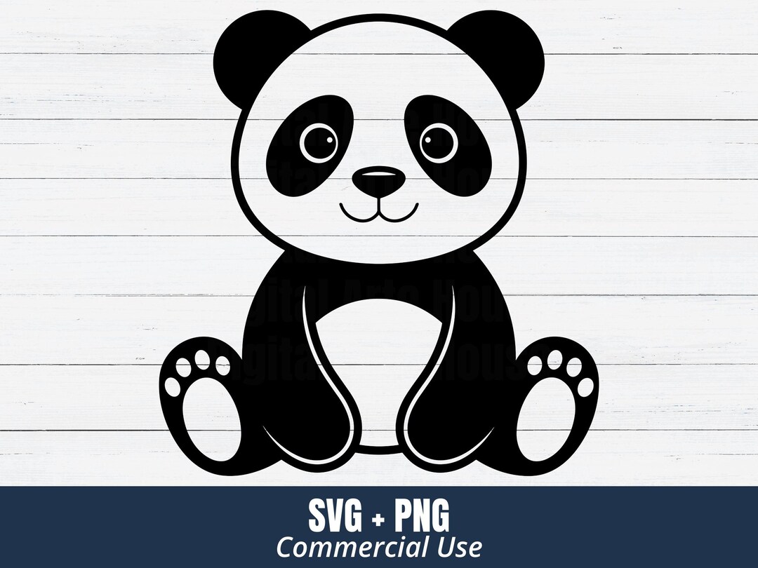 Panda Svg, Panda Graphics, Cartoon Panda Svg, Cute Panda Vector, Baby ...