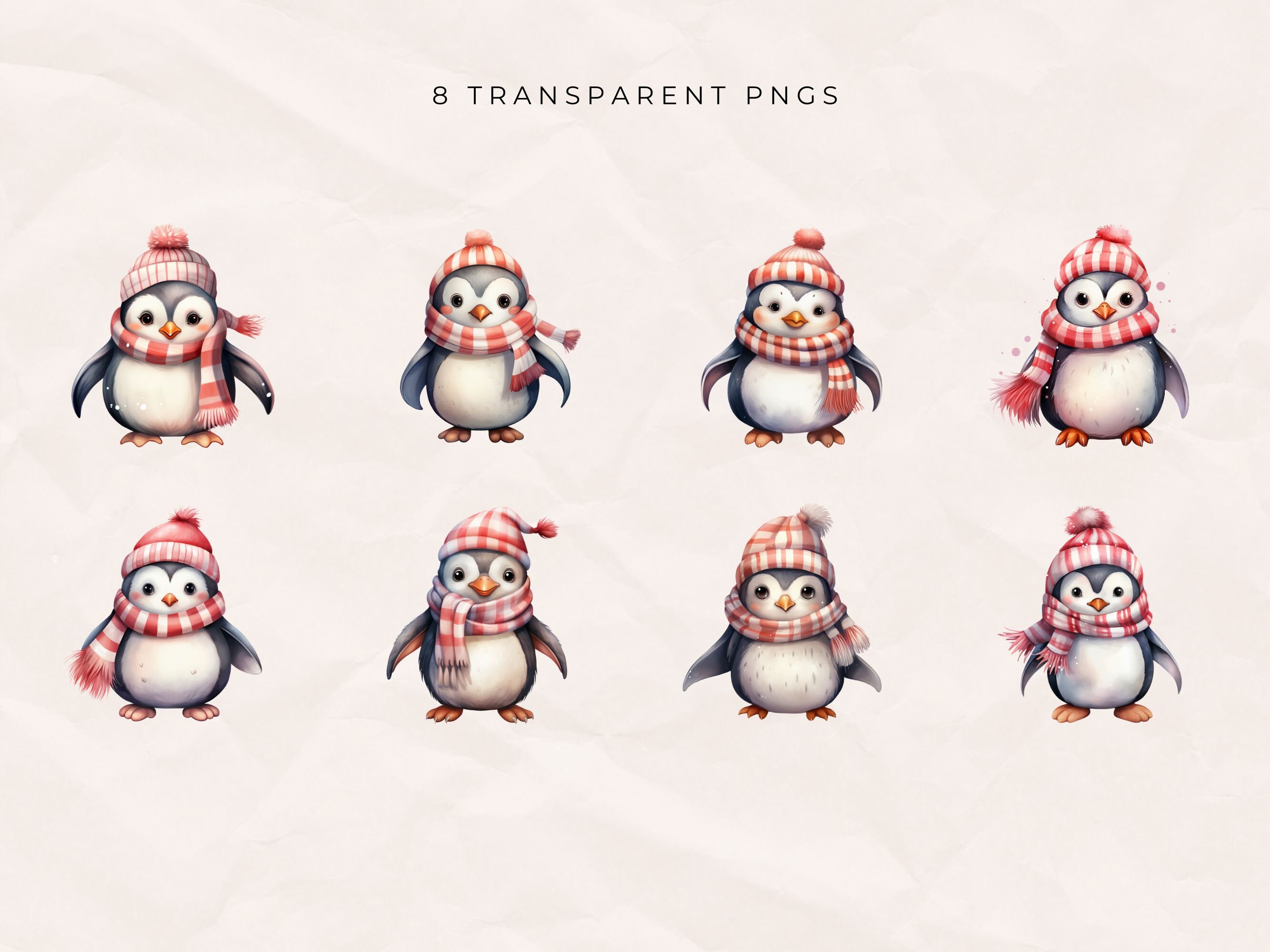 Cute Penguin Clipart Bundle Christmas Holiday Clipart, Winter Animals ...