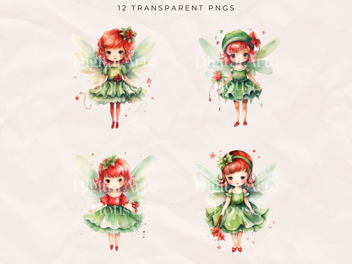 Christmas Fairy Clipart, Xmas Angel Clip Art, Christmas Clipart, Cute ...