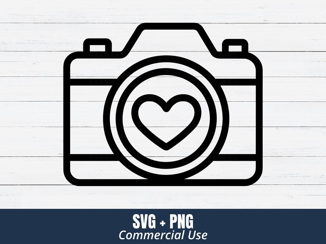 Heart Camera Svg, Photographer Decal, Camera Outline, Photographic ...