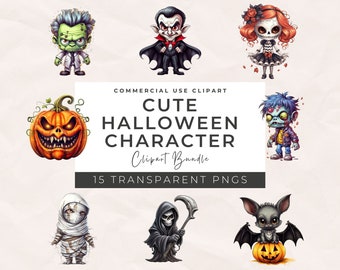 77 Cute Halloween Characters Clipart, Halloween Art for Crafts and ...