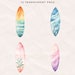 Watercolor Surfboard Clipart Bundle: Beach & Ocean Waves (downloadable ...