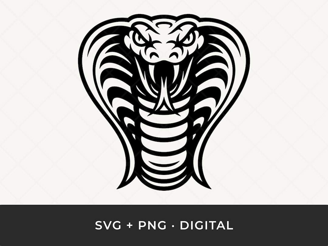 Cobra Snake SVG: Venomous Tattoo Outline Cut File for Cricut - Etsy
