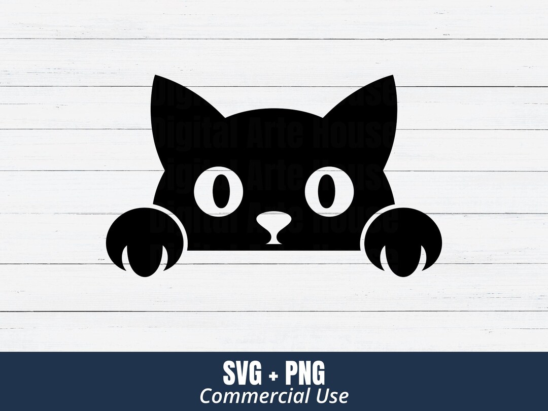 Peeking Black Cat Svg Png, Cat Person, Peekaboo Cat, Pet Lovers Svg ...