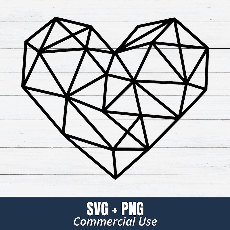 Geometric Heart - Etsy
