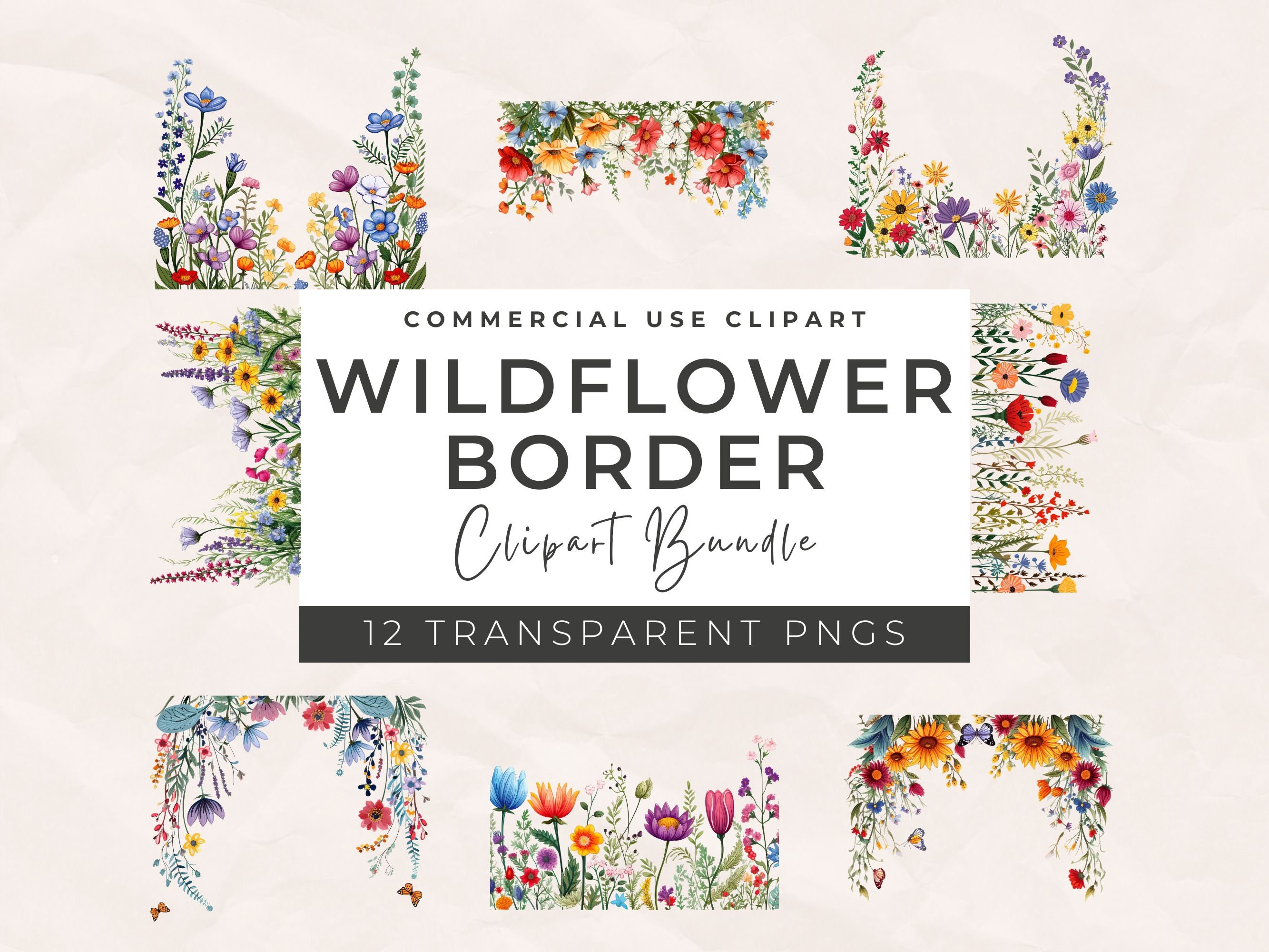 Wildflower Border Clipart Flower Border PNG, Wildflowerclipart ...