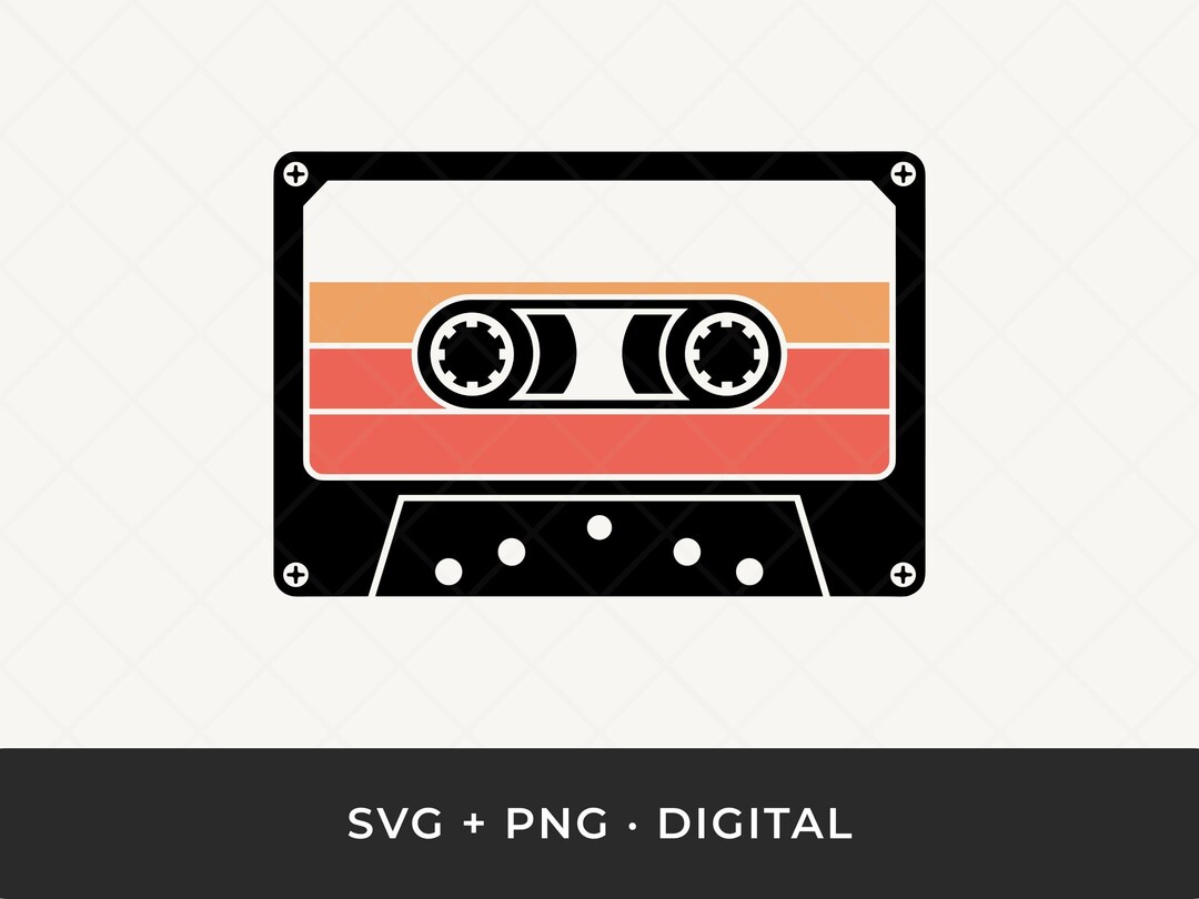 Retro Cassette Tape SVG PNG: 80s 90s Music Clipart, Mixtape Cut File ...