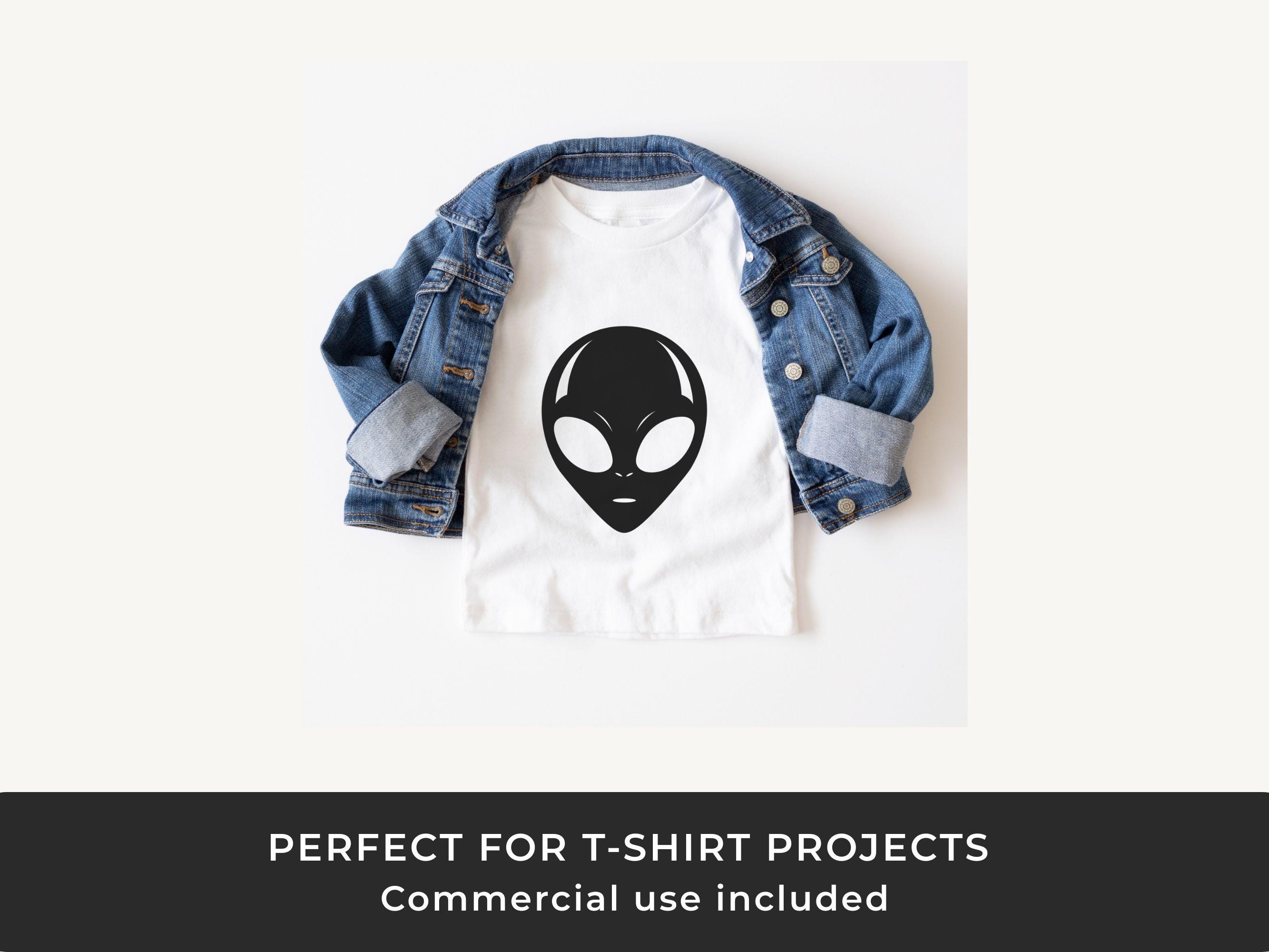 Alien Face SVG: Extraterrestrial Head Clipart, Vector Cut File for ...