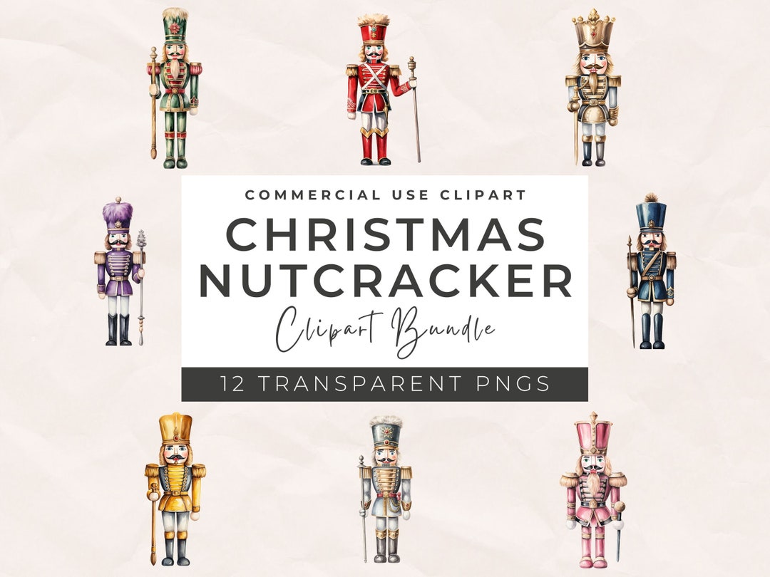 Watercolor Christmas Nutcracker Clipart: Transparent PNG Bundle ...