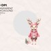 Christmas Cute Reindeer Clipart Bundle Watercolor Deer, Pink Christmas ...