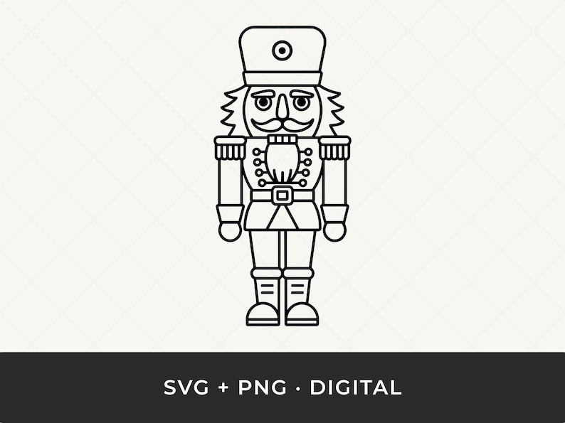 Nutcracker SVG: Classic Soldier Outline Cut File for Cricut - Etsy