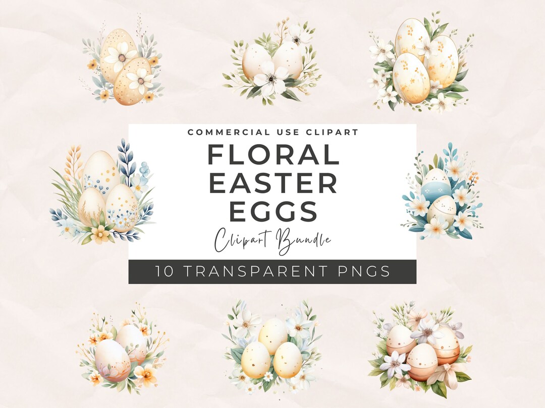 Watercolor Floral Easter Eggs Clipart - Easterclipart, Watercolorfloral ...