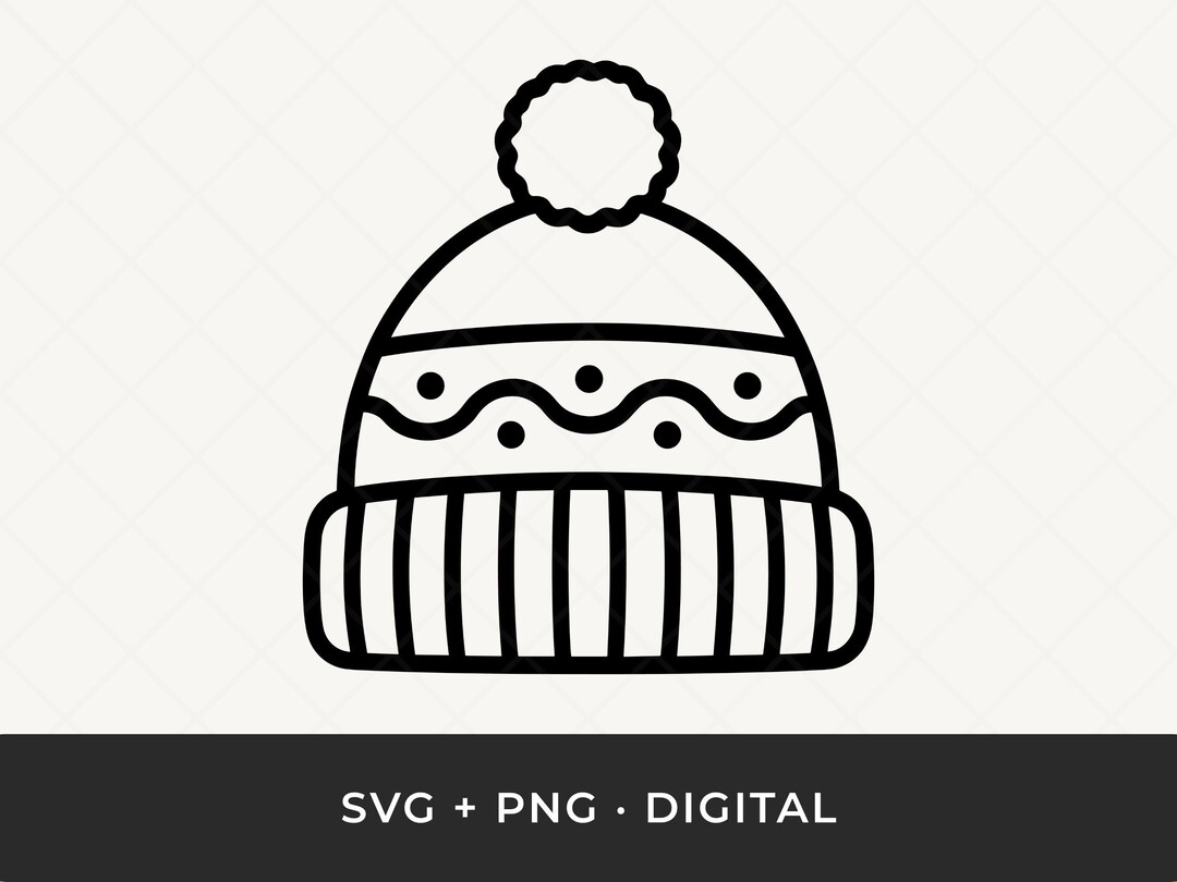 Beanie SVG: Winter Hat Outline Cut File for Cricut and Silhouette - Etsy