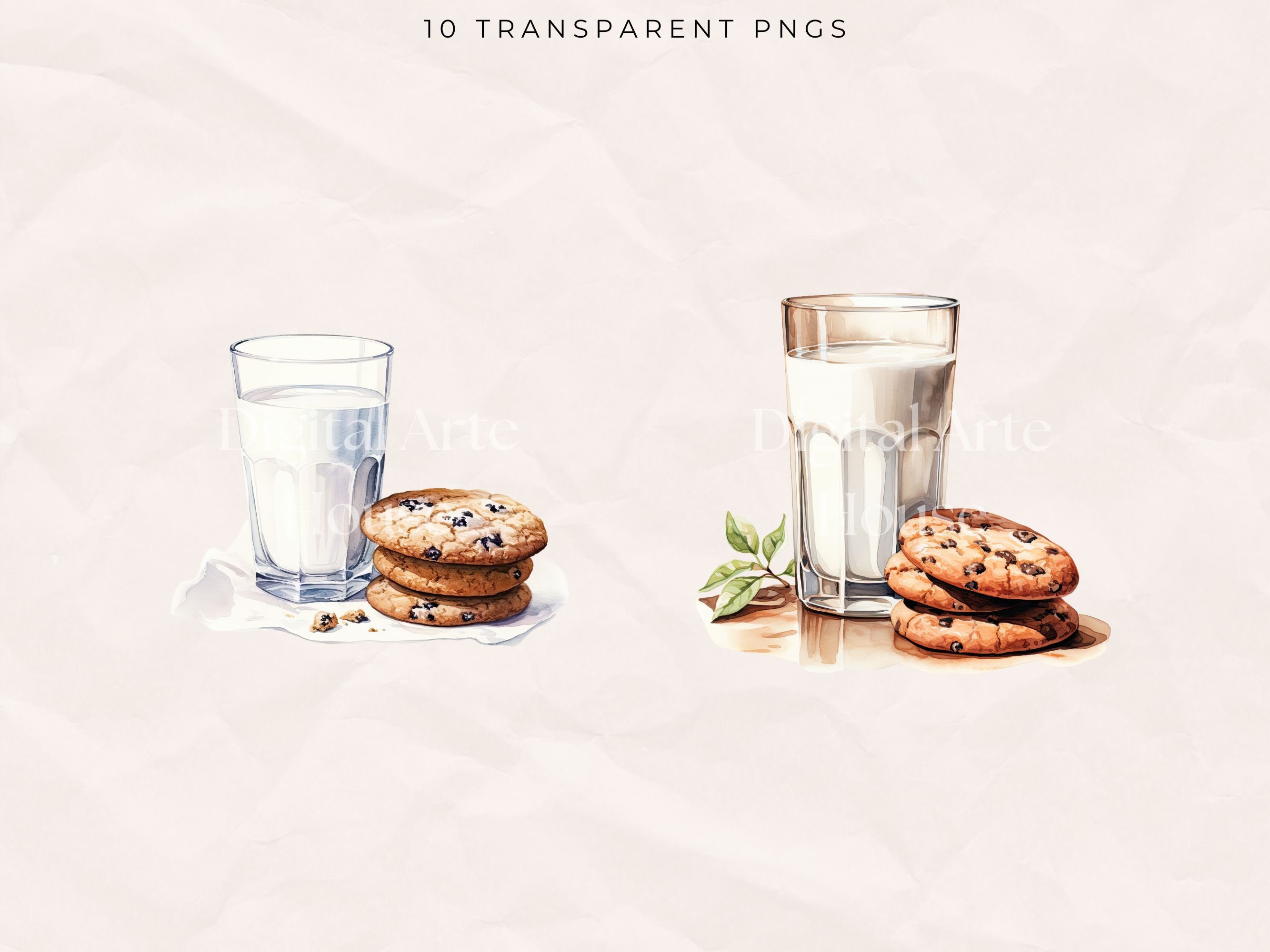 Watercolor Milk and Cookies Clipart Santas Cookies Milk - Etsy