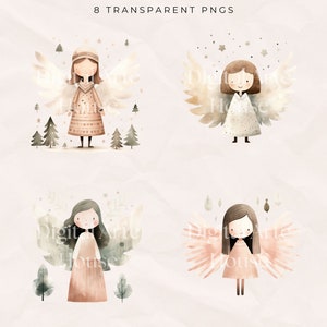 Christmas Angel Clipart - Cute Angel Clipart, Angel PNG Bundle, Cute ...