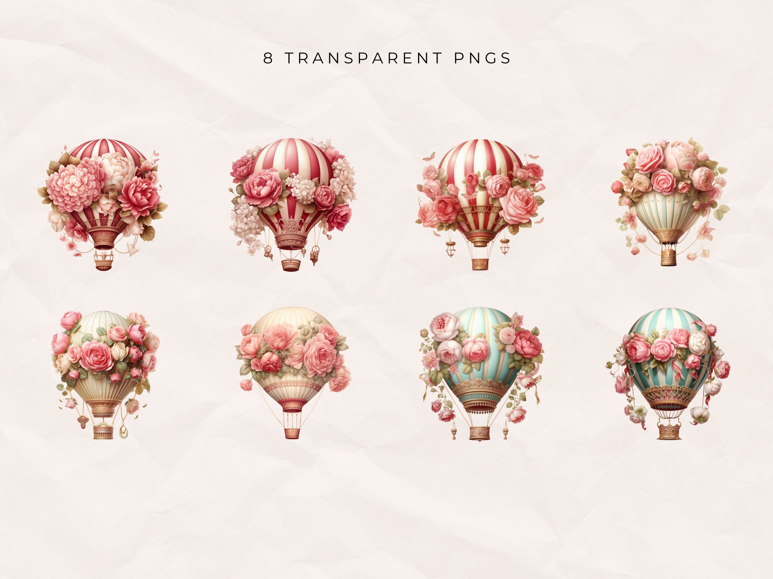 Hot Air Balloon Clipart Watercolor Bundle Hot Air Balloon - Etsy