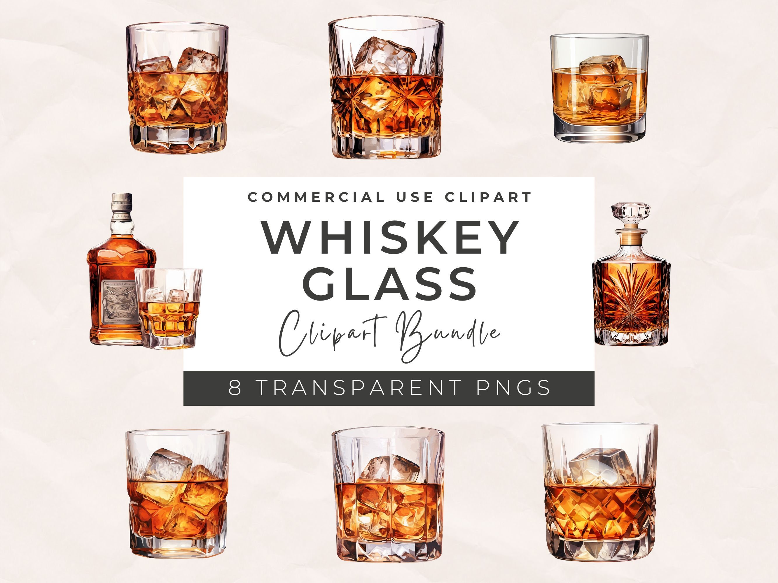 Whiskey Glass Clipart Whiskey Clipart, Whiskey PNG, Watercolor Cocktail ...