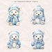 Watercolor Cute Polar Bears Clipart - Commercial Use Clip Art ...