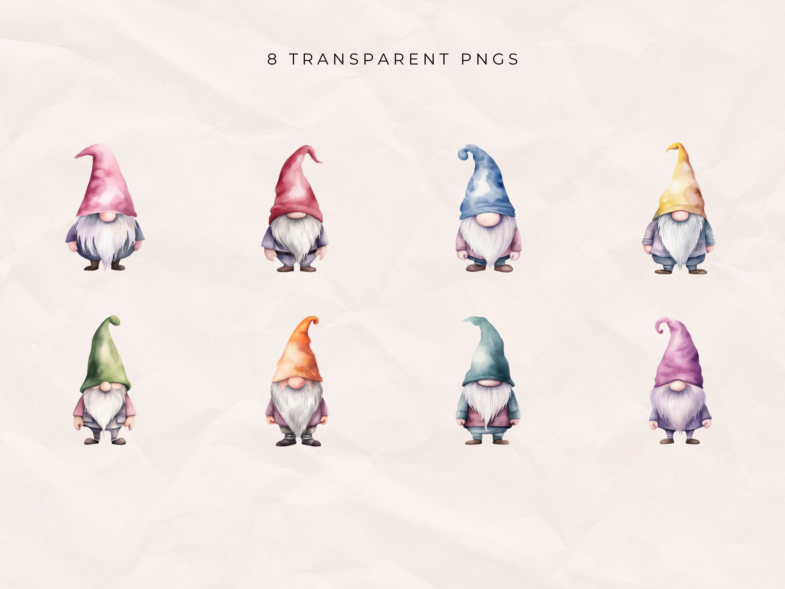 Watercolor Cute Gnomes Clipart Watercolor Gnome Holiday - Etsy