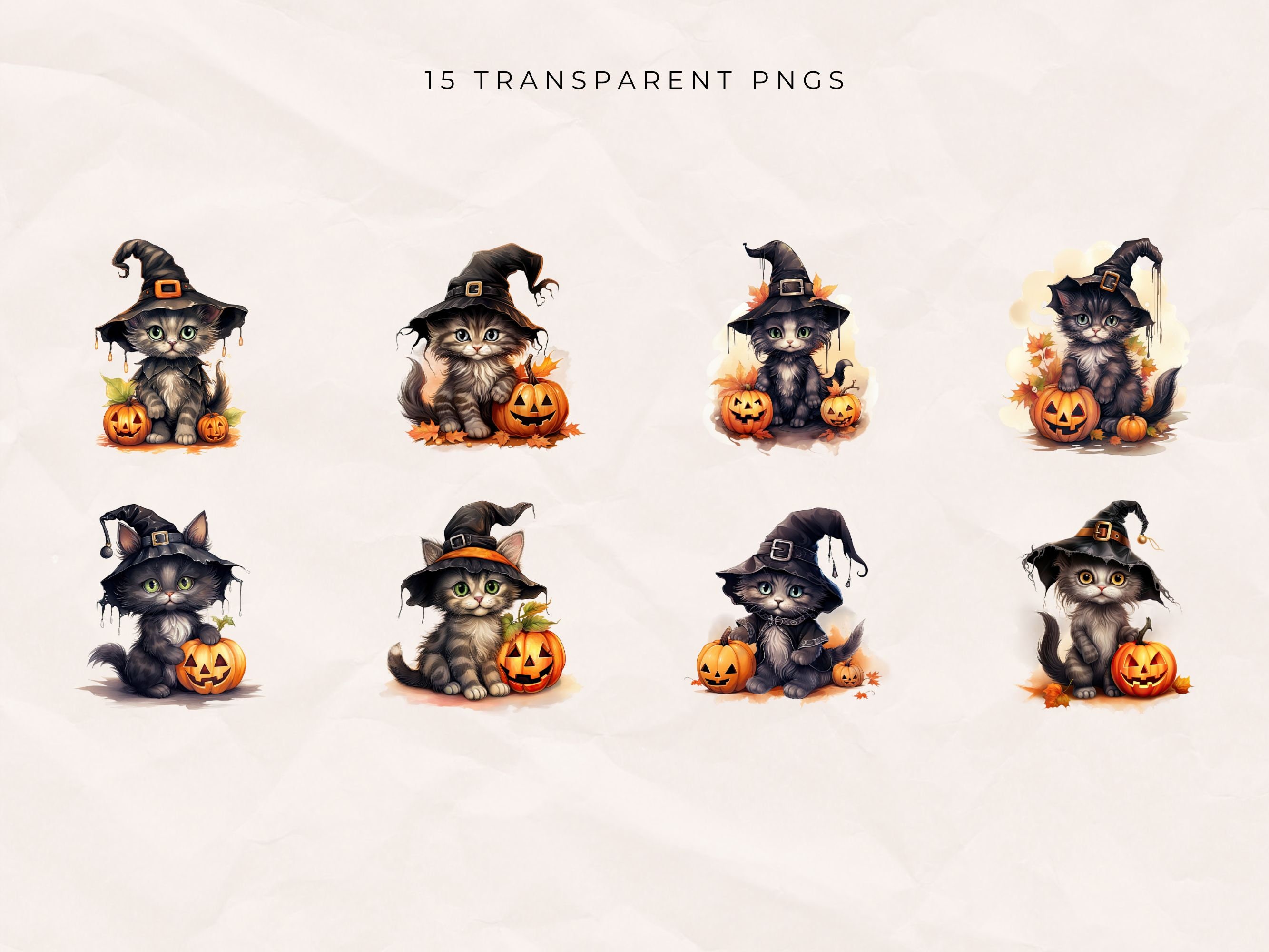 Watercolor Halloween Cat Clipart Halloween Clipart, Black Cat Clipart ...