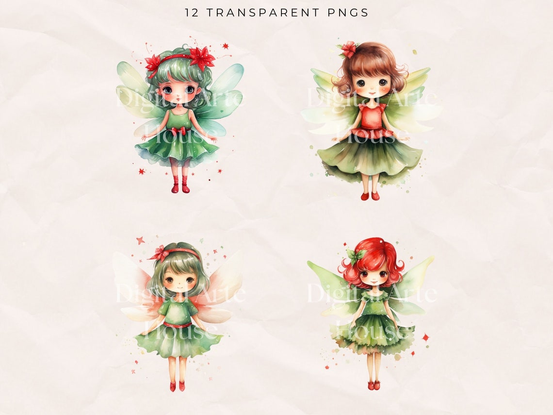 Christmas Fairy Clipart, Xmas Angel Clip Art, Christmas Clipart, Cute ...