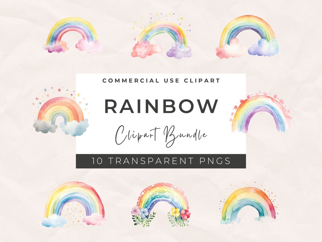 Watercolor Rainbow Clipart - Nursery Rainbow, Watercolorclip Art ...