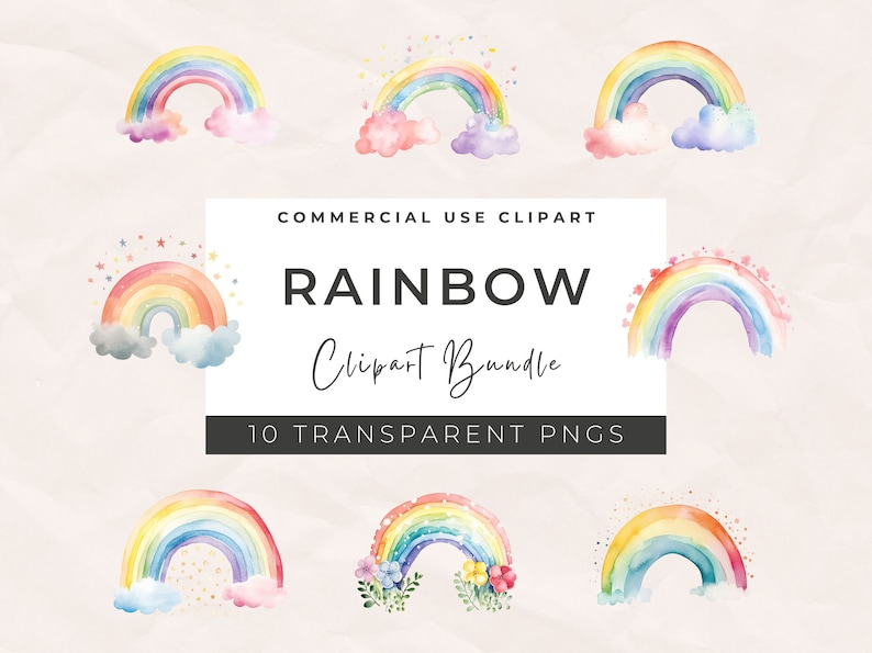 Watercolor Rainbow Clipart - Nursery Rainbow, Watercolorclip Art ...